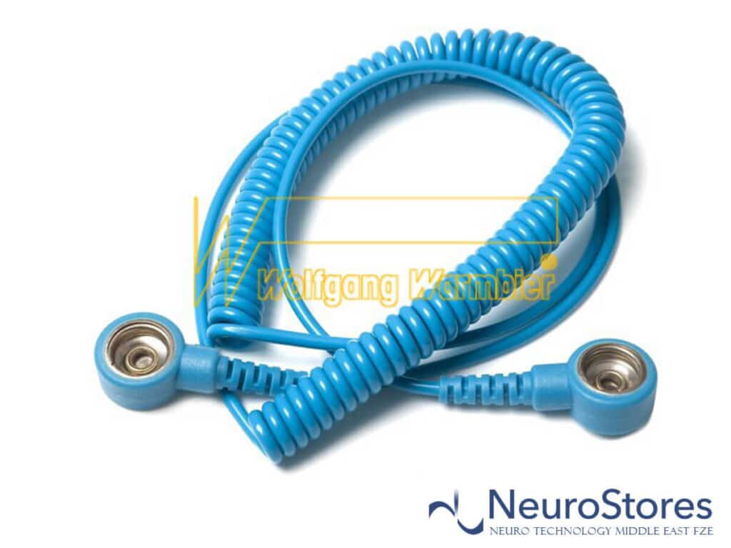 Coil Cord, Light Blue, 2.4 m, 10/10 mm Snap - NeuroStores